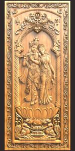 Radha Krishna Latest Door Design For CNC Carving - 3DKart.in